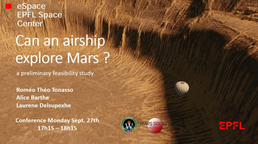 eSpace Webinar – Can an airship explore Mars ? by Roméo Tonasso, Alice ...